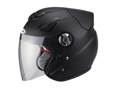 Zeus Jet 608A Hjelm - Matt Sort MC halvhjelm, m/sol-visir! - Ruco ...